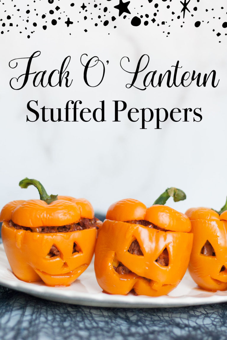 Stuffed Pepper Jack-O-Lanterns - Bit & Bauble