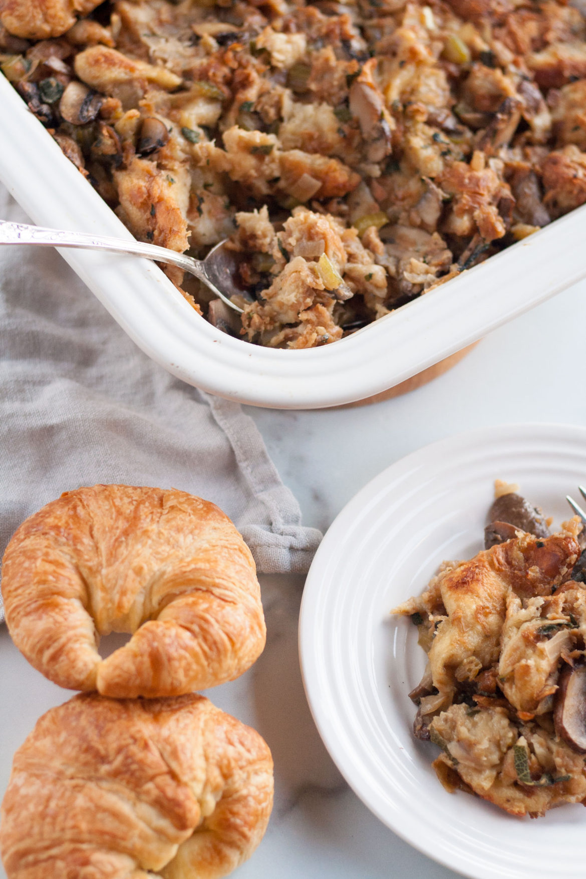 Mushroom Croissant Stuffing - Bit & Bauble